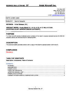 Service_Bulletin_37_Husky | Aircraft Manufacturers | Pitts, Husky ...