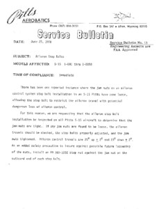 Pitts-Service-Bulletin-13 | Aircraft Manufacturers | Pitts, Husky ...